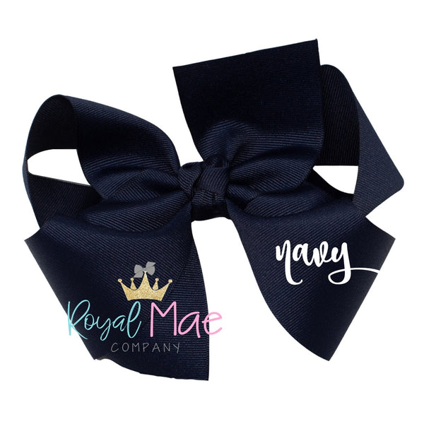 {Navy} Hair Bow - Royal Mae Co.