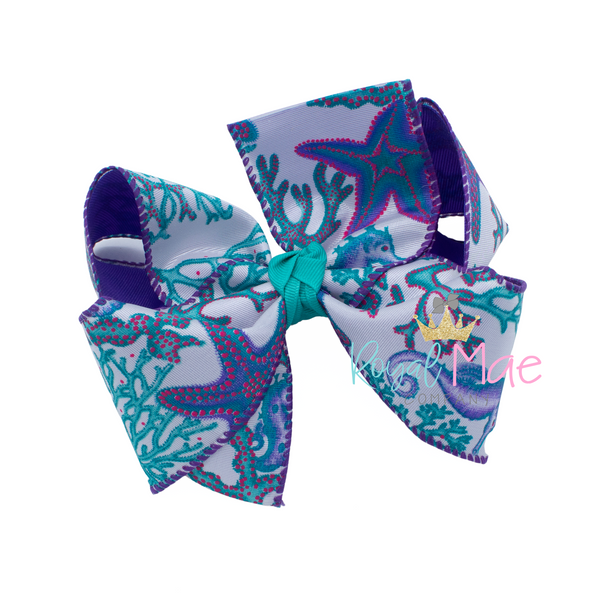 {Coral Reef} Hair Bow - PURPLE - Royal Mae Co.